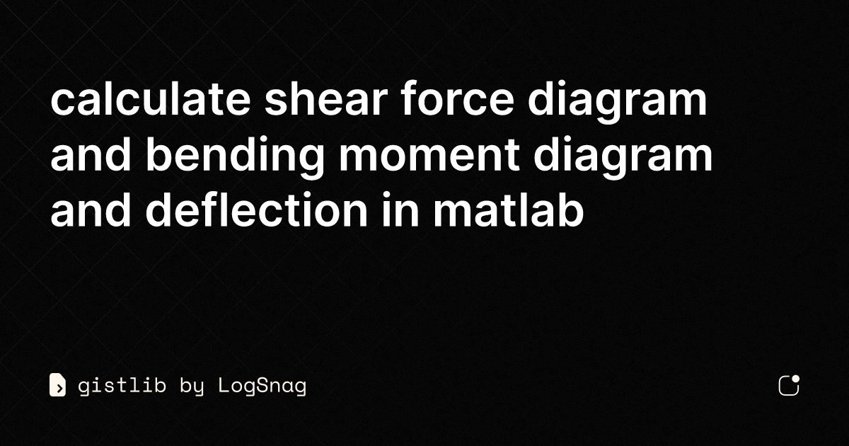 Gistlib Calculate Shear Force Diagram And Bending Moment Diagram And 3022