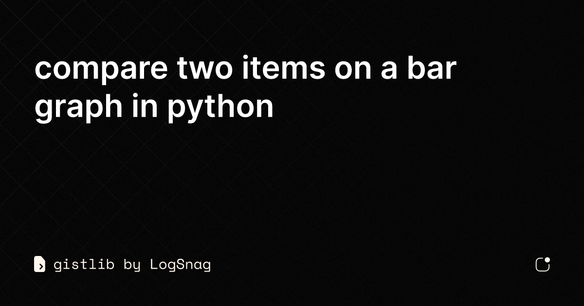 Gistlib Compare Two Items On A Bar Graph In Python