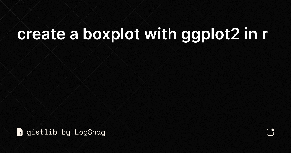 Gistlib Create A Boxplot With Ggplot2 In R
