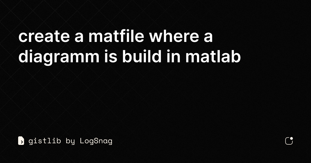 Gistlib Create A Matfile Where A Diagramm Is Build In Matlab 1341