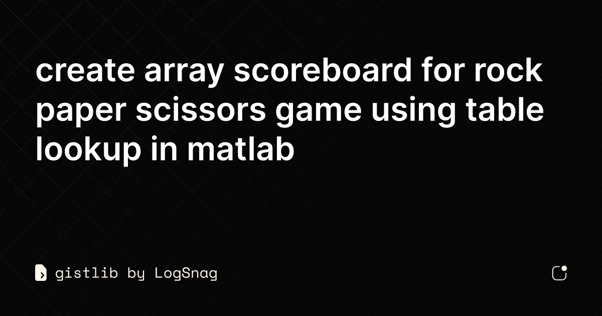 gistlib - create array scoreboard for rock paper scissors game using ...