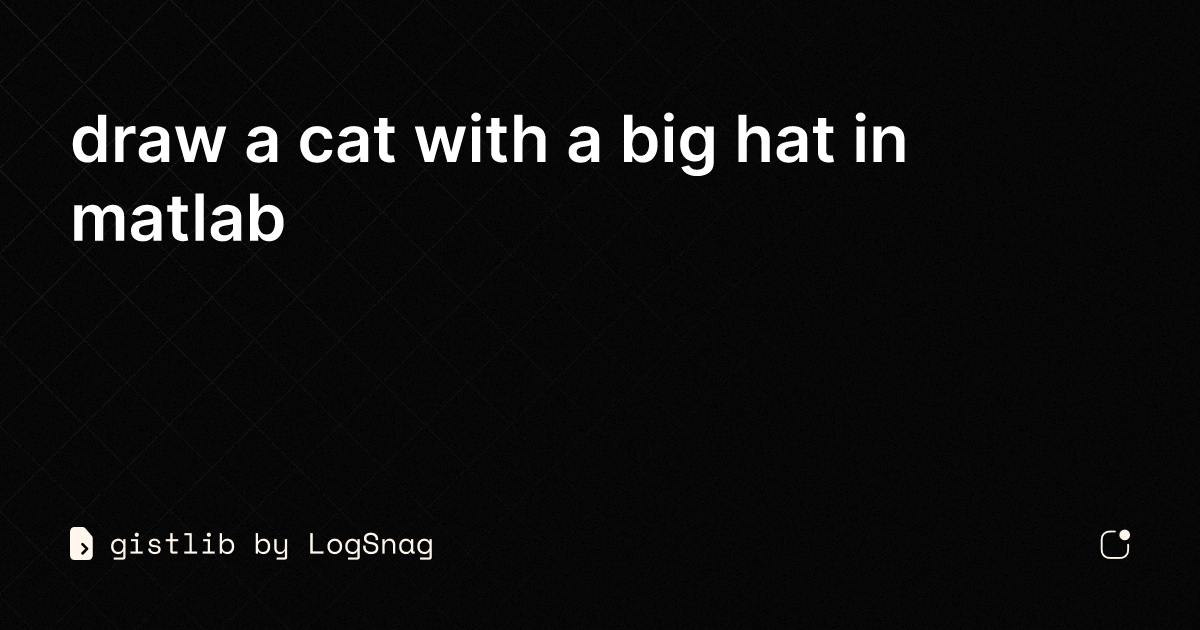 Gistlib Draw A Cat With A Big Hat In Matlab