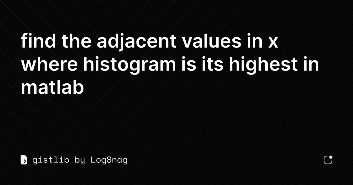 Gistlib Find The Adjacent Values In X Where Histogram Is Its Highest