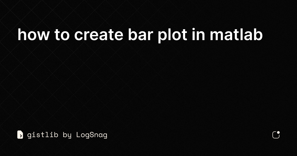 Gistlib How To Create Bar Plot In Matlab 