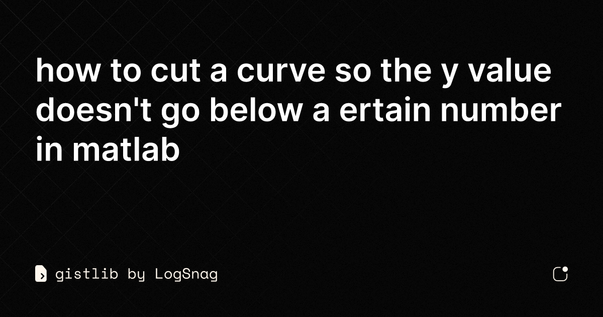 Gistlib How To Cut A Curve So The Y Value Doesnt Go Below A Ertain 3060
