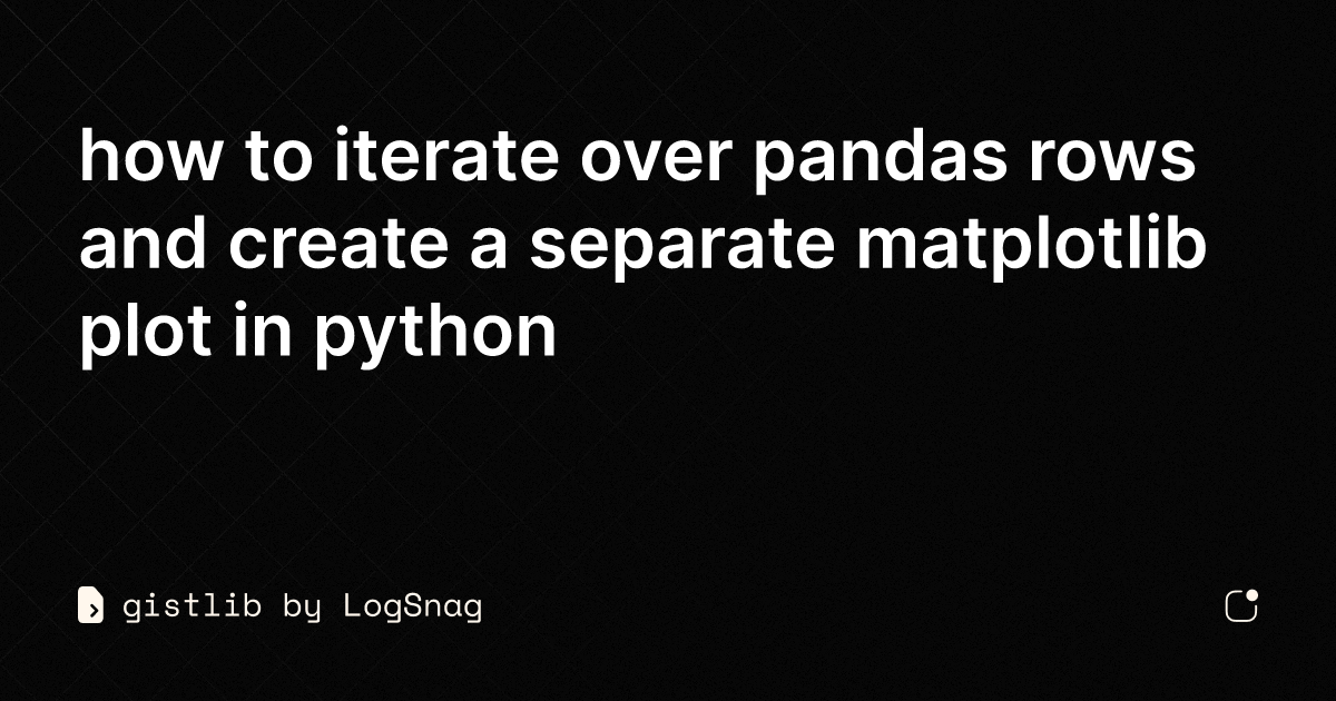 Gistlib How To Iterate Over Pandas Rows And Create A Separate 8623