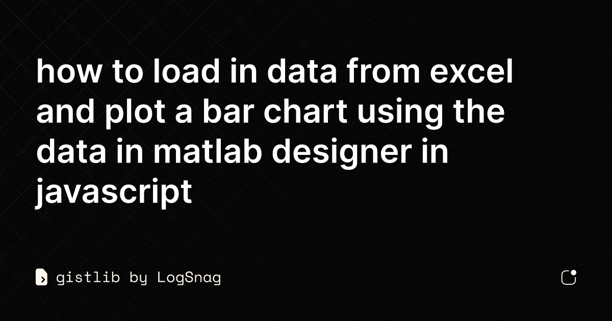 Gistlib How To Load In Data From Excel And Plot A Bar Chart Using The