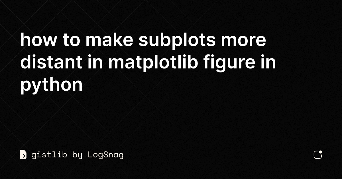 Gistlib How To Make Subplots More Distant In Matplotlib Figure In Python