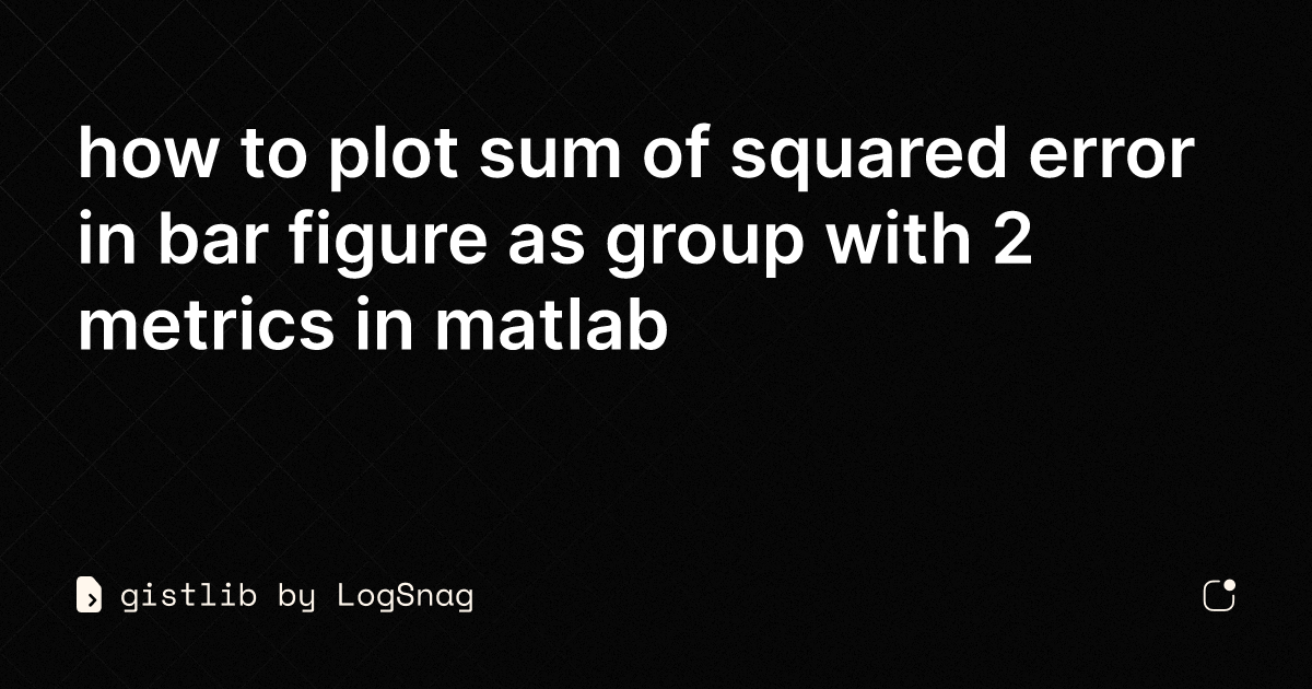 Gistlib How To Plot Sum Of Squared Error In Bar Figure As Group With 3490