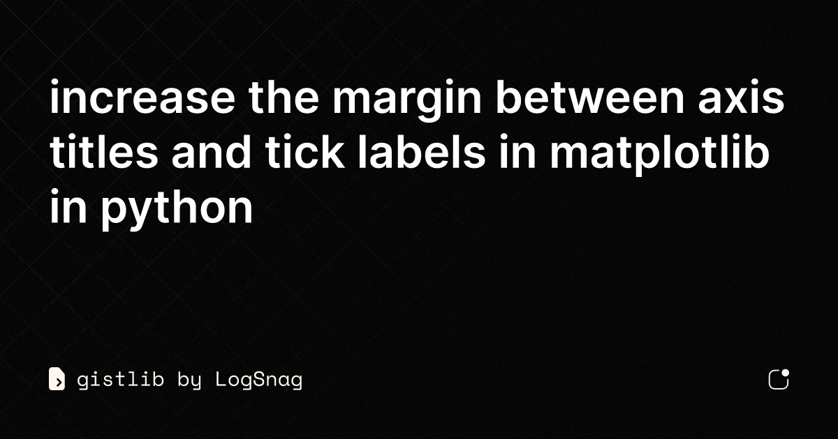 Gistlib Increase The Margin Between Axis Titles And Tick Labels In Matplotlib In Python