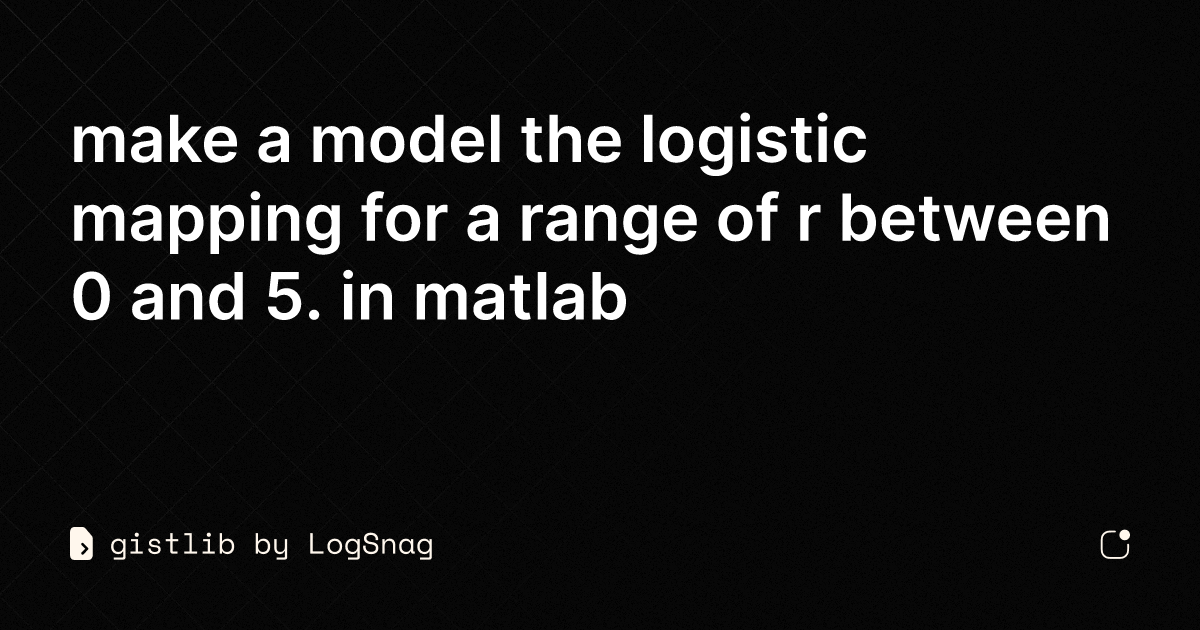 Gistlib Make A Model The Logistic Mapping For A Range Of R Between 0 2223