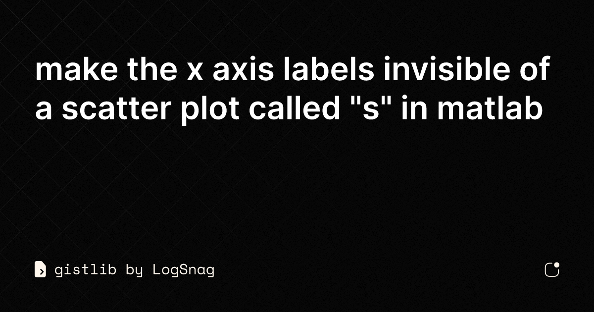 gistlib - make the x axis labels invisible of a scatter plot called "s" in matlab