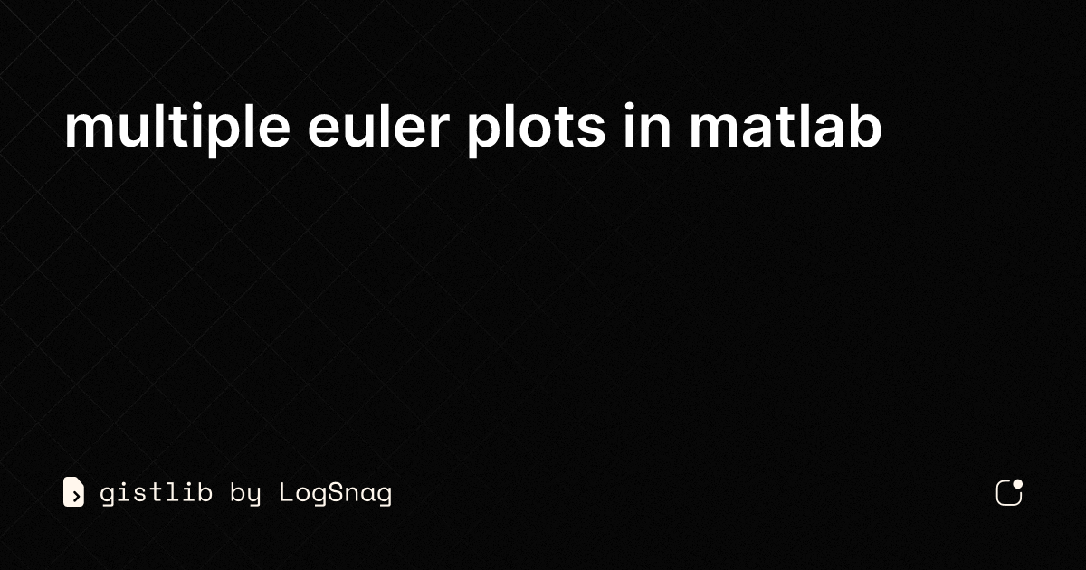 Gistlib Multiple Euler Plots In Matlab