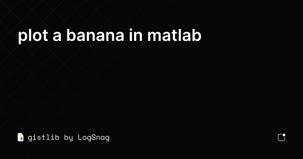 Gistlib Plot A Banana In Matlab 