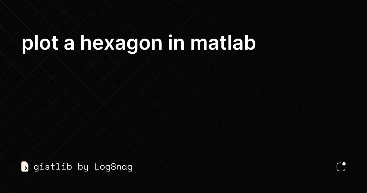 Gistlib Plot A Hexagon In Matlab