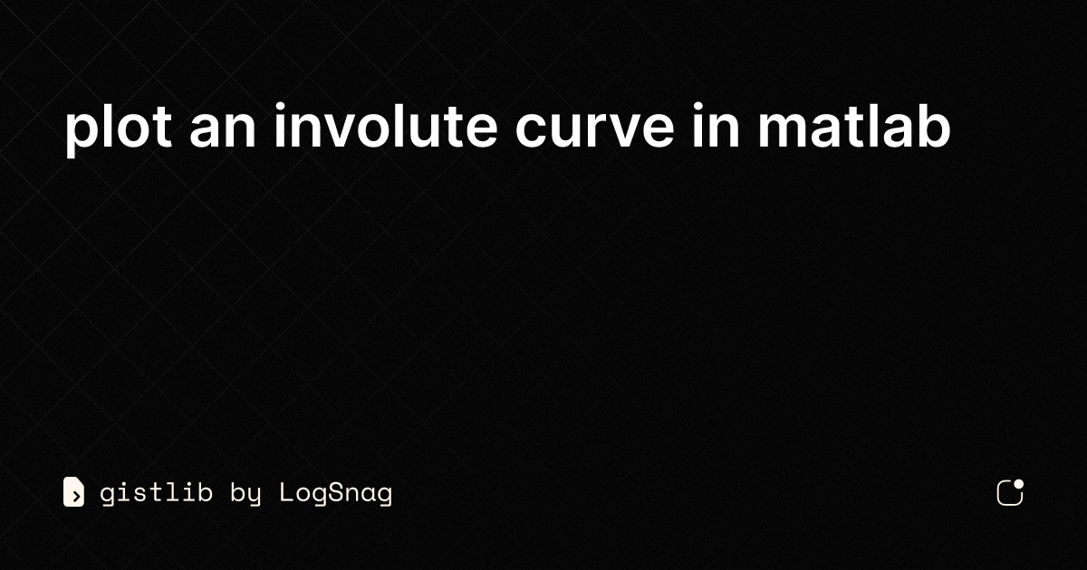 Gistlib Plot An Involute Curve In Matlab 