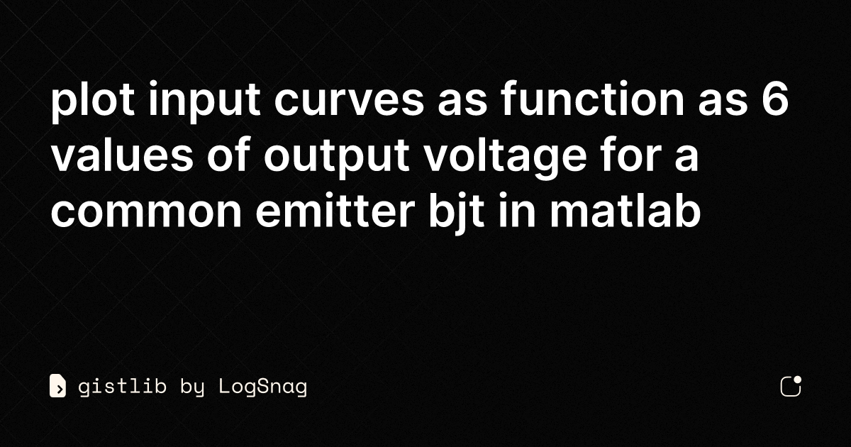 Gistlib Plot Input Curves As Function As 6 Values Of Output Voltage