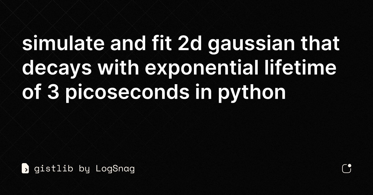 gistlib - simulate and fit 2d gaussian that decays with exponential ...